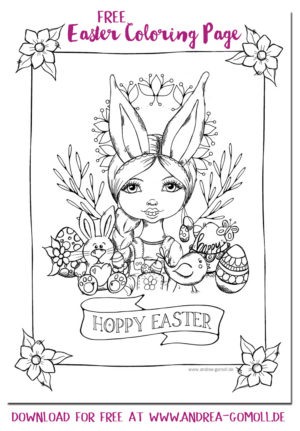 Free Printable Hoppy Easter Coloring Page & new Easter Planner Pages ...