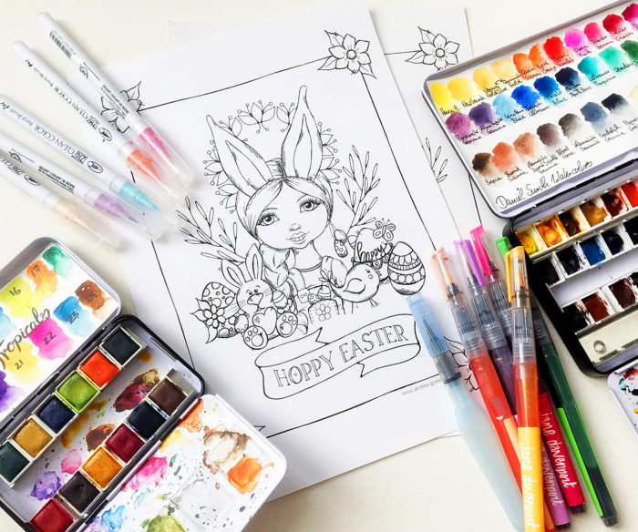 Free Printable Hoppy Easter Coloring Page & new Easter Planner Pages ...