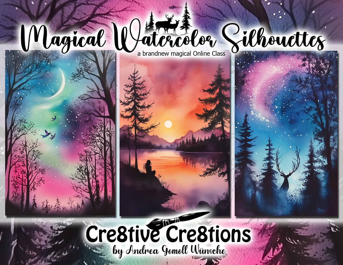 Magical Watercolor Silhouettes » Cre8tive Cre8tions by Andrea Gomoll